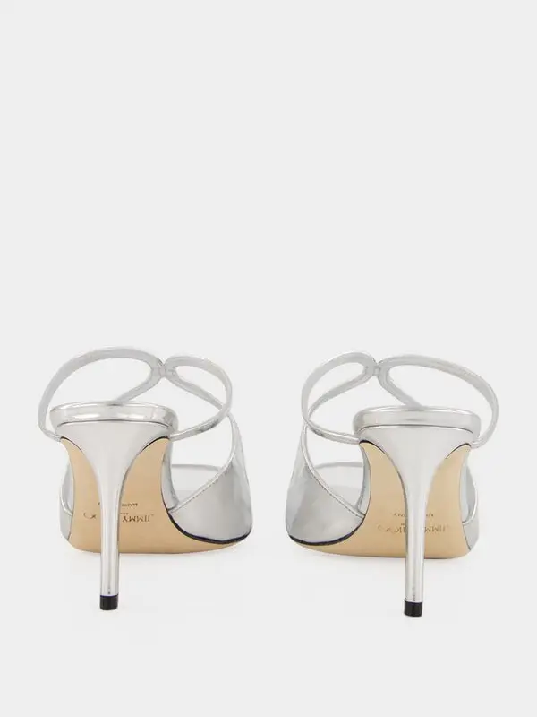 JIMMY CHOO Anise Patent Leather Mules With Mid-stiletto Heel