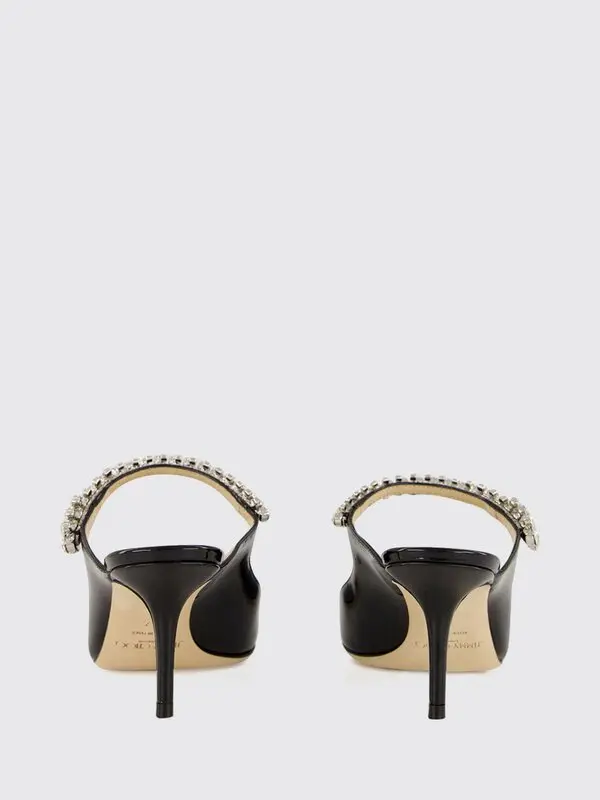 JIMMY CHOO Bing Patent Leather Mules With Crystals And Stiletto Heel