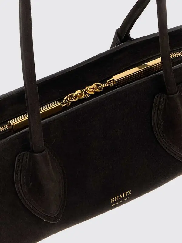 Khaite Donna Suede Shoulder Bag With Double Handle
