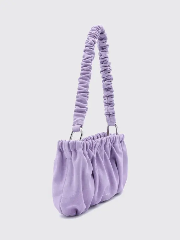Marni Ruched Synthetic Suede Shoulder Bag - Pink