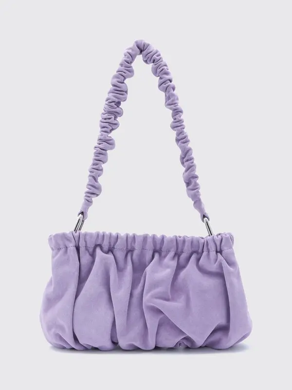 Marni Ruched Synthetic Suede Shoulder Bag - Pink