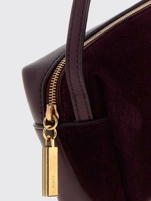 Khaite Kye Suede Mini Crossbody Bag With Laminated Logo