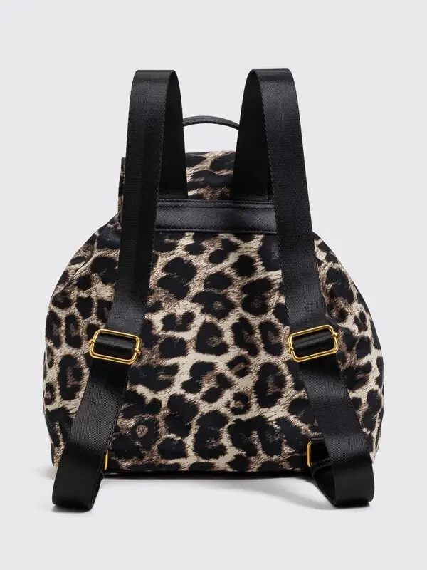 TWINSET Animalier Print Polyester Backpack With Patch Pockets