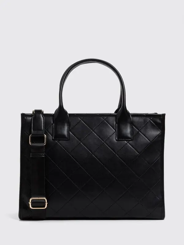 TWINSET Quilted Synthetic Leather Handbag With Tone-on-tone Lettering Logo