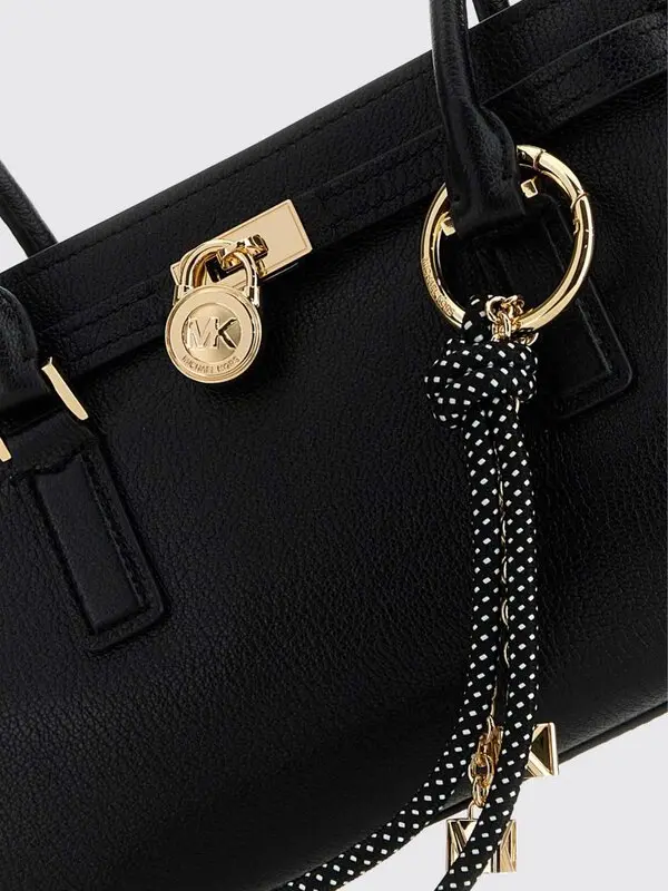 Michael Kors Hamilton Moderne Leather Shoulder Bag With Double Handle And Charm