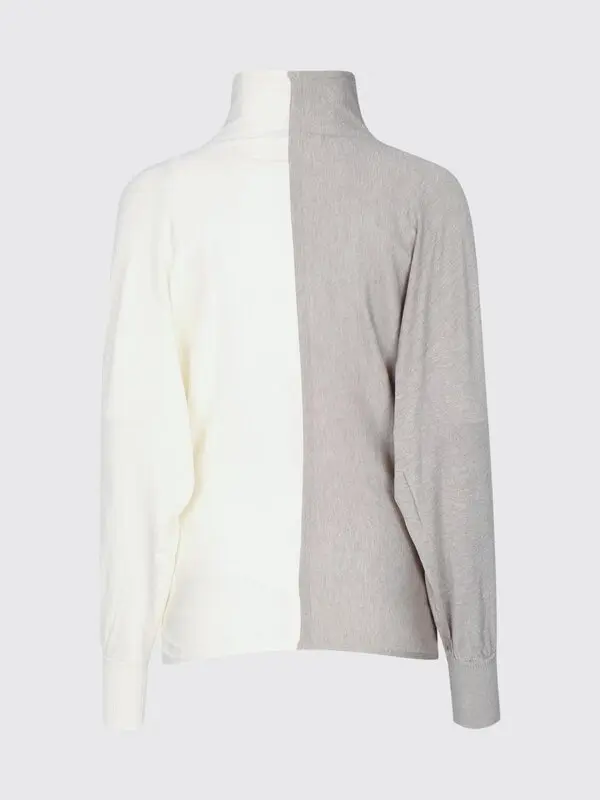 Jacquemus Silk And Viscose Mock Neck Sweater With Bi Abstract Pattern And Dropped Shoulders