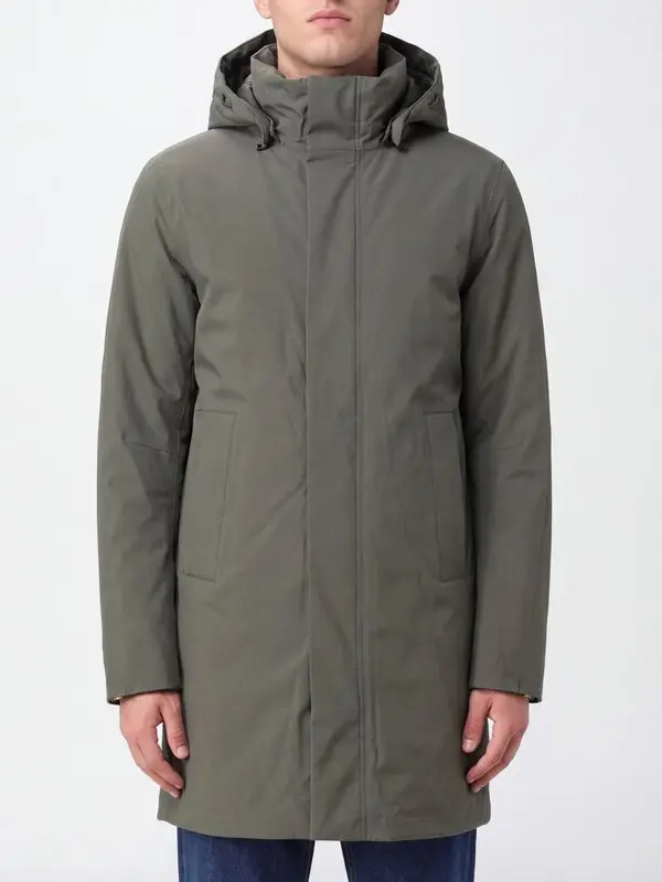 K-WAY Thomal Knee-length Windbreaker Jacket With Removable Hood - Green