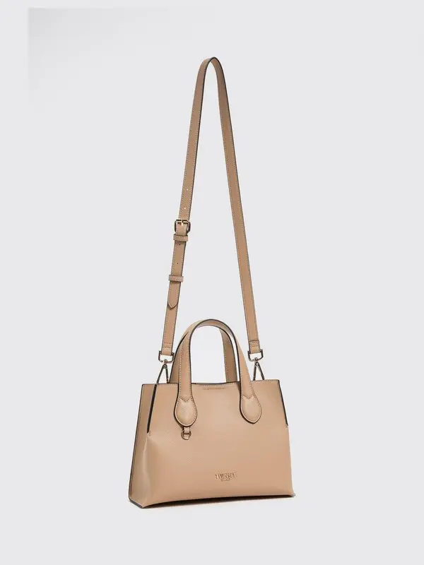 TWINSET Grained Faux Leather Handbag With Removable Shoulder Strap