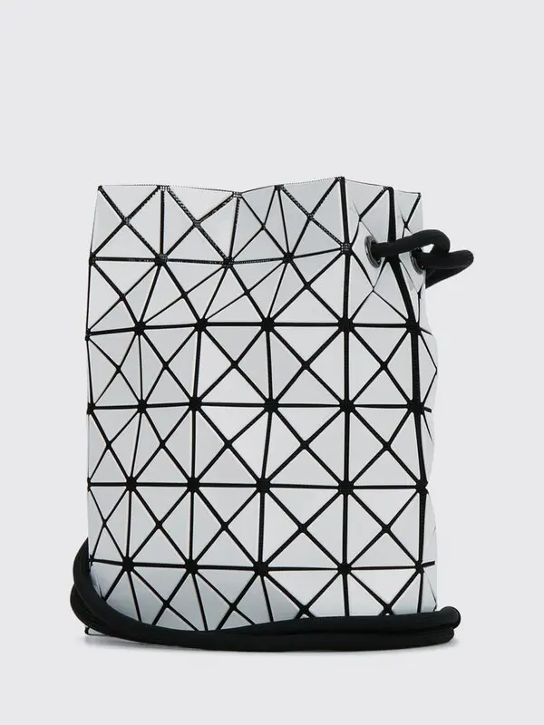 Issey Miyake Mini Bucket Bag With Drawstring Closure And Shoulder Strap - White