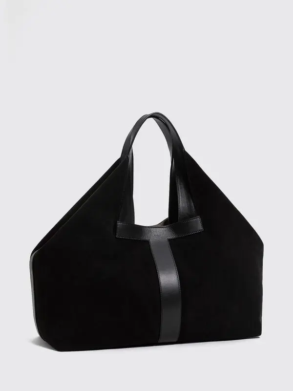 TWINSET Large Leather And Suede Hobo Bag With Double Handle