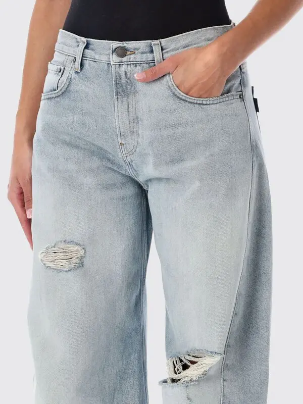 HAIKURE Clyde Mid-rise Wide-leg Jeans In Cotton With Distressed Effect