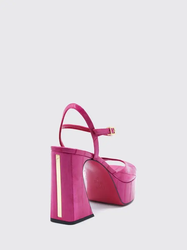 Fendi Arco Leather Platform Sandals With High Heel