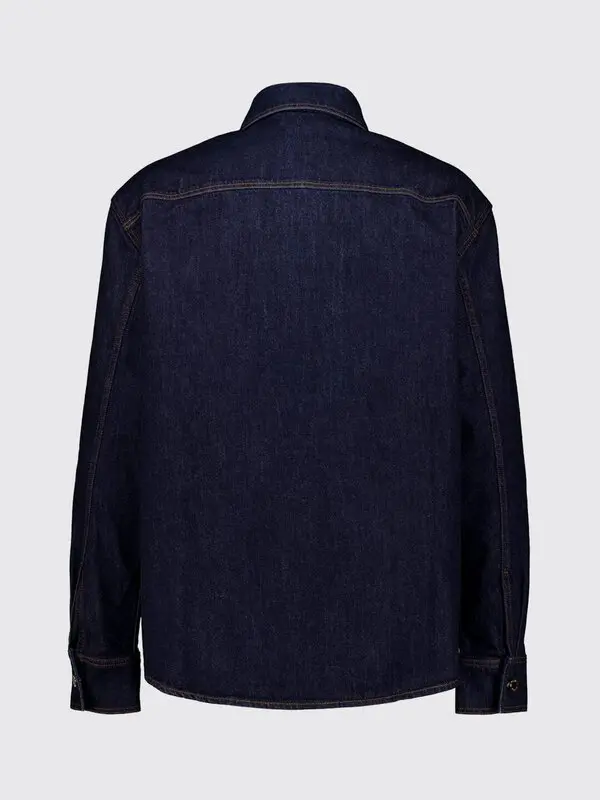 Casablanca Cotton Denim Shirt With Patch Pockets And French Collar