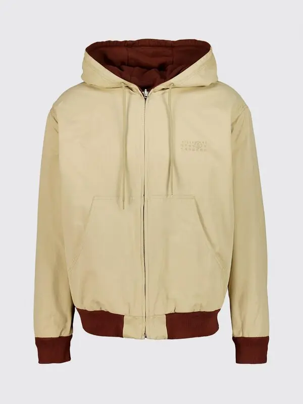 MAISON MARGIELA Cotton-blend Bomber Jacket With Hood And Numeric Logo