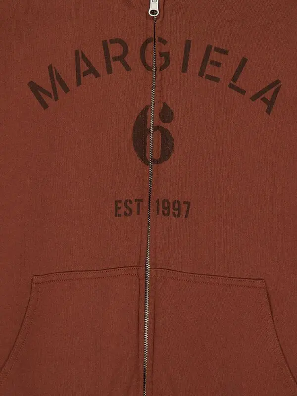 MAISON MARGIELA Cotton-blend Bomber Jacket With Hood And Numeric Logo