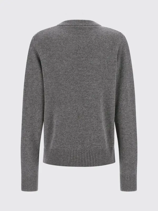 GANNI Merino Wool Blend Crewneck Sweater With All-over Jacquard Logo