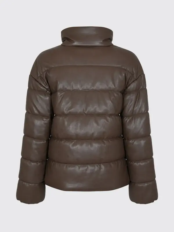 Max Mara Short Padded Faux Leather Jacket With High Neck