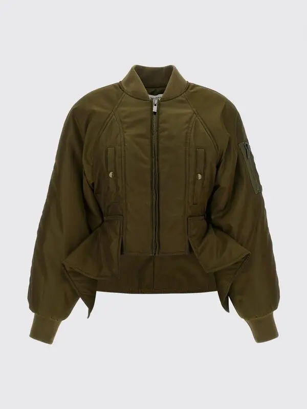 Balmain Relaxed Fit Cropped Nylon Bomber Jacket With Zip Closure
