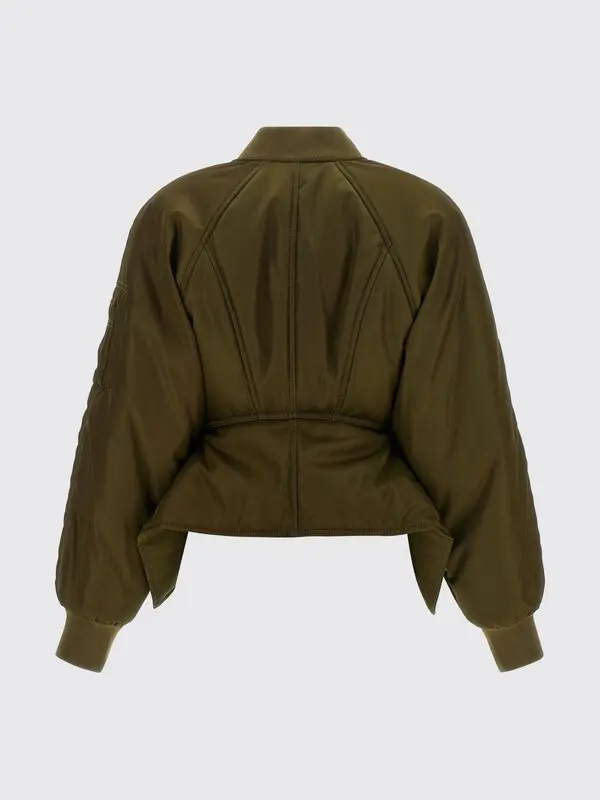 Balmain Relaxed Fit Cropped Nylon Bomber Jacket With Zip Closure