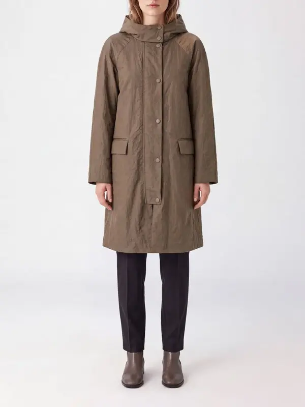 Max Mara Knee-length Technical Fabric Parka With Hood