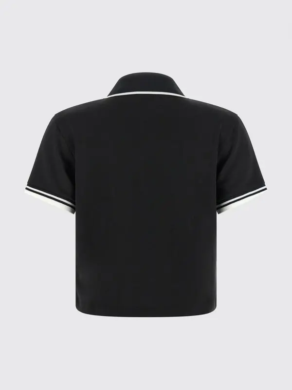 Amiri Cropped Polo In A Cotton Blend With Half-zip And Contrast Trims