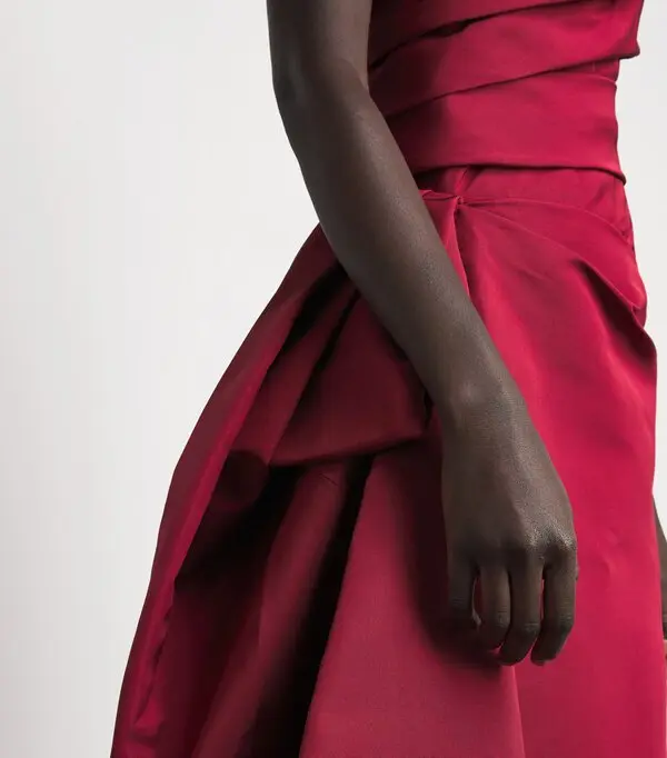 Monique Lhuillier Draped Asymmetric-neck Gown