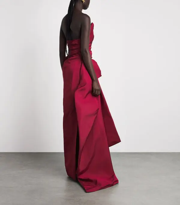 Monique Lhuillier Draped Asymmetric-neck Gown