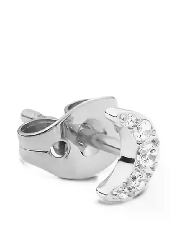 DANIEL WELLINGTON Crystal-embellished Crescent Moon Earrings - Silver