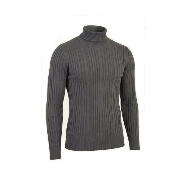 RON TOMSON Roll Neck Ribbed Sweater Anthracite - Grey