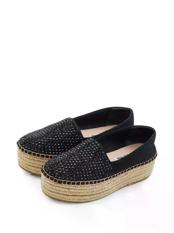 Miu Miu Crystal-embellished Platform Espadrilles