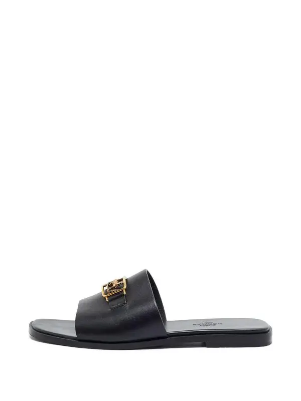 Hermès Villa Plaque Slides - Black