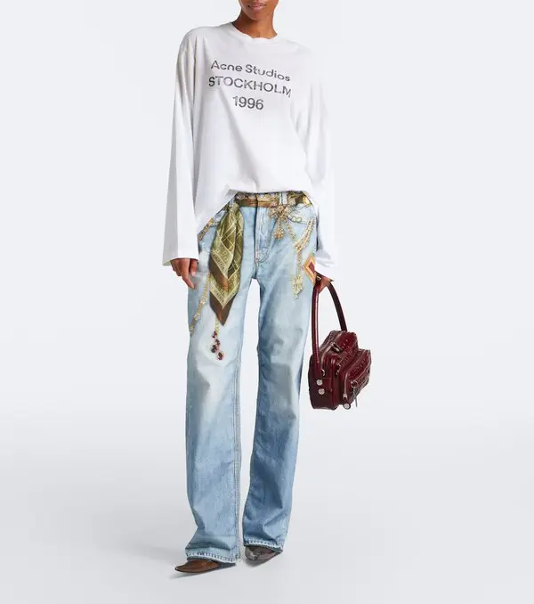 Acne Studios Trompe L’oeil Printed Wide-leg Jeans