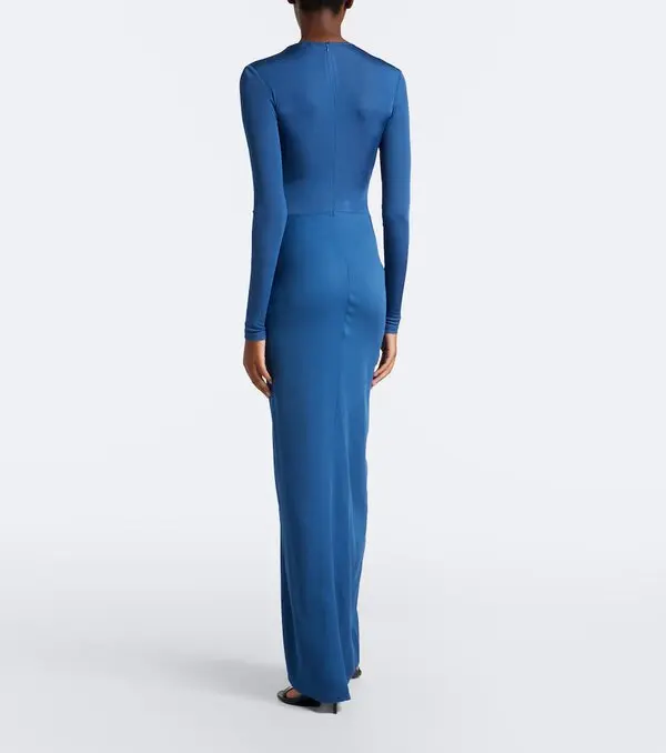 Christopher Esber Open Twist Cutout Ruched Jersey Maxi Dress