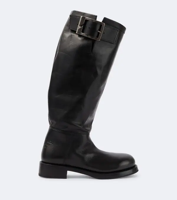 Balenciaga Motor Leather Knee-high Boots