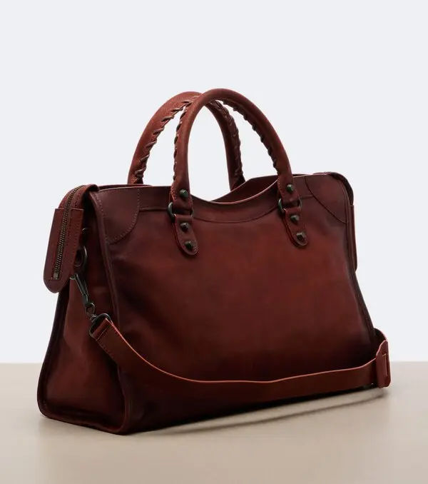 Balenciaga Le City Medium Leather Top-handle Bag - Red
