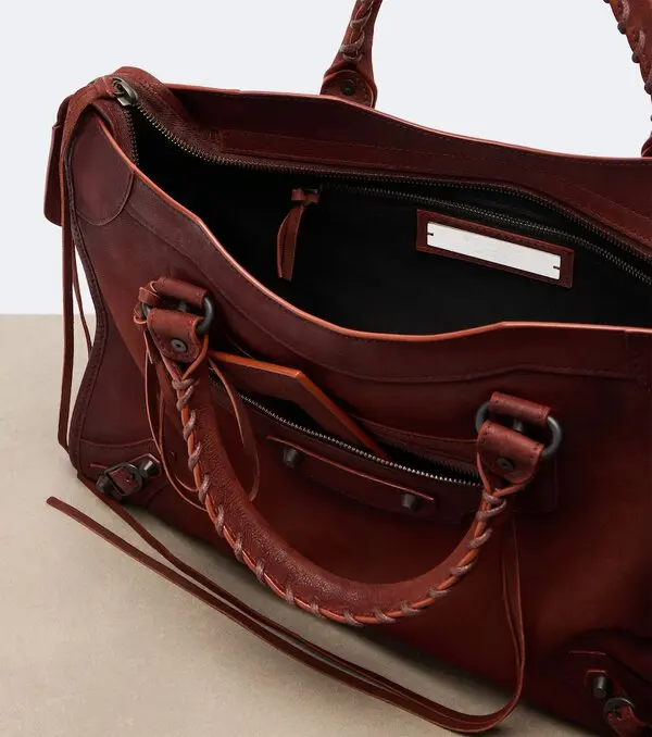 Balenciaga Le City Medium Leather Top-handle Bag - Red
