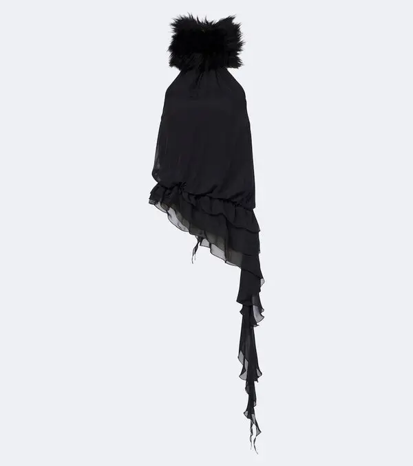 JACQUES WEI Chiffon Halterneck Top