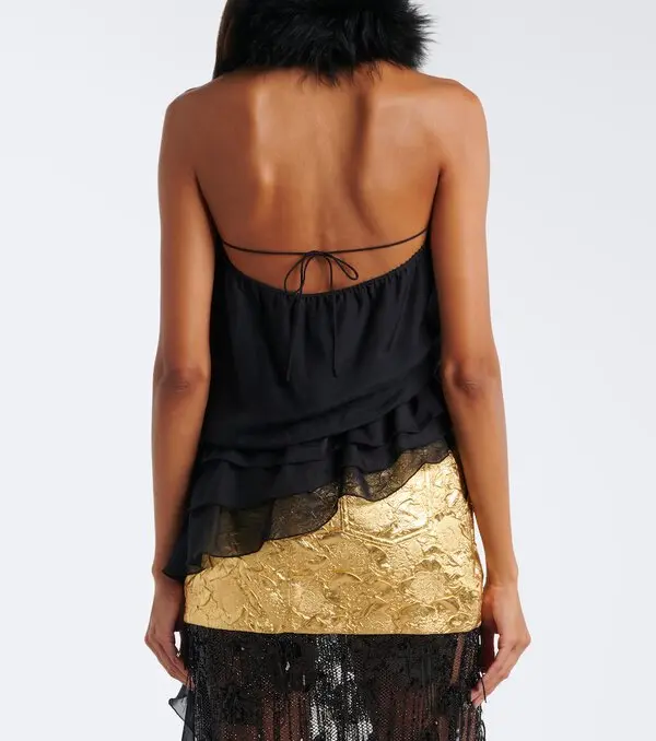JACQUES WEI Chiffon Halterneck Top