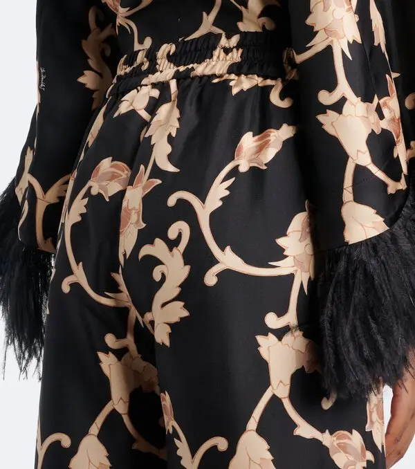 La DoubleJ Buttercup Printed Silk Palazzo Pants
