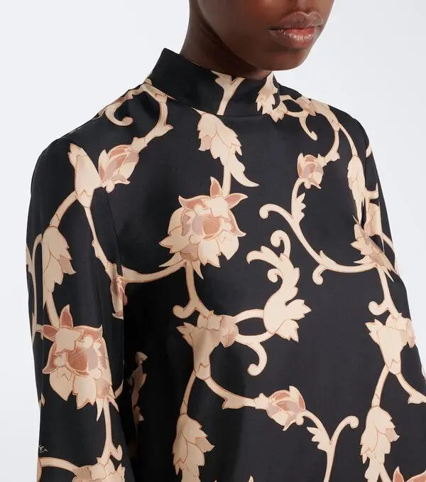 La DoubleJ Buttercup Feather-trimmed Silk Blouse