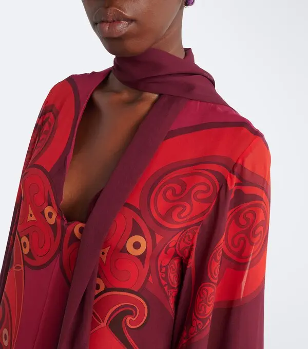 La DoubleJ Alchemy Printed Silk Georgette Midi Dress
