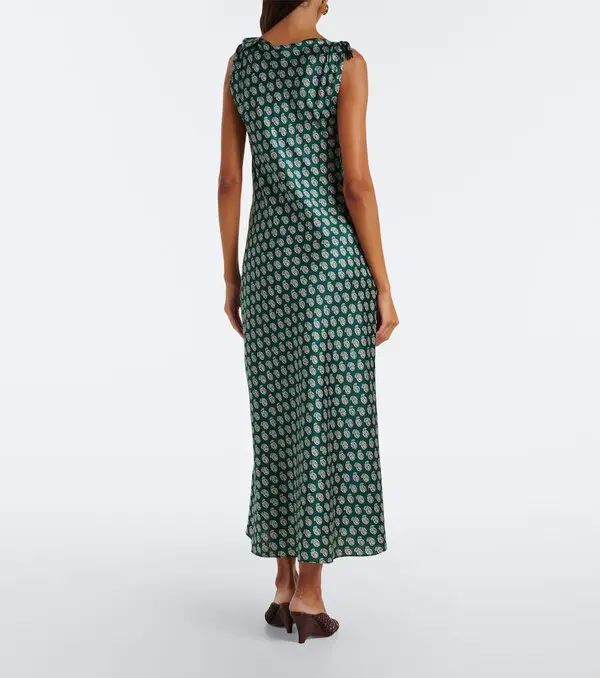 DÔEN Mariselle Paisley Silk-blend Midi Dress