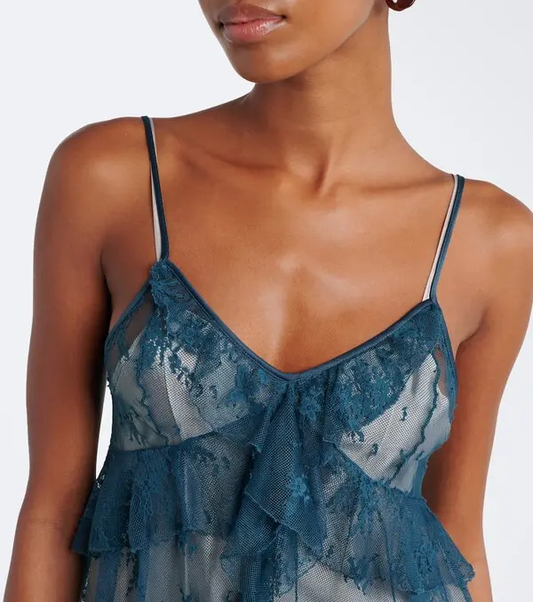 JACQUES WEI Ruffled Lace Camisole