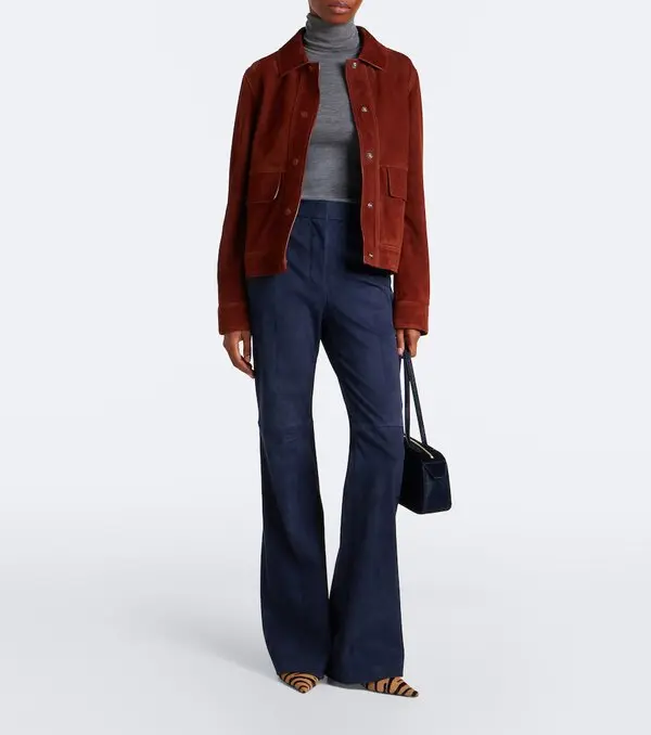 JOSEPH Tafira Suede Flared Pants