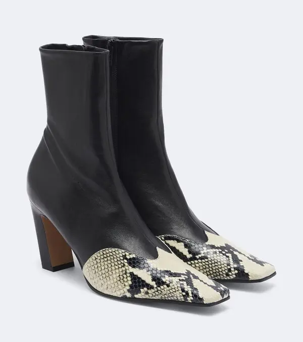 Khaite Nevada Leather Ankle Boots