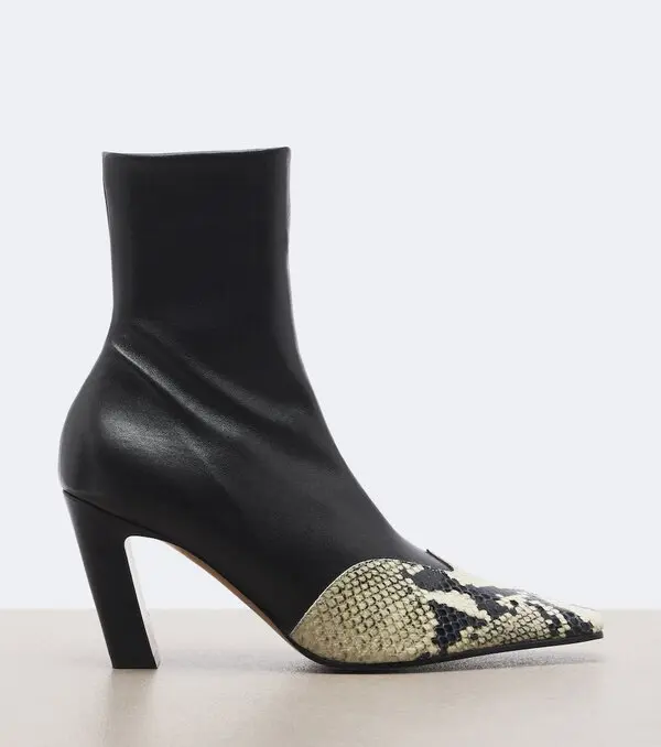 Khaite Nevada Leather Ankle Boots