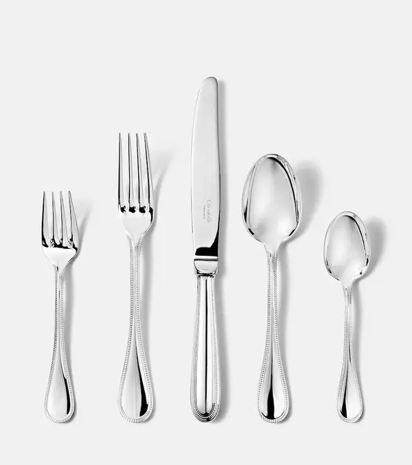 Christofle Perles -plated 5-piece Cutlery Set