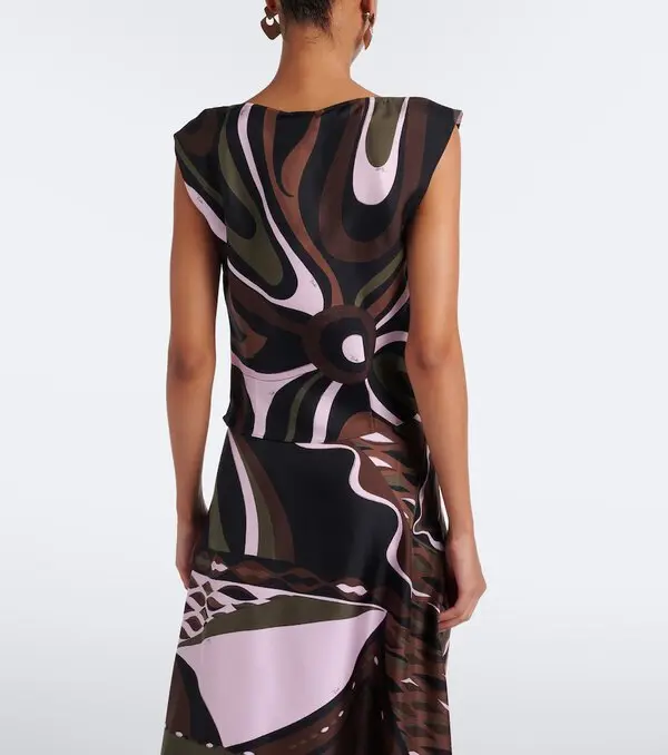 Emilio Pucci Marmo Silk Twill Top