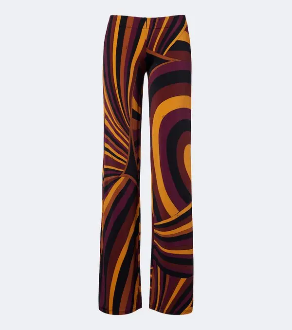 Emilio Pucci Iride Satin Jersey Wide-leg Pants - Multicoloured