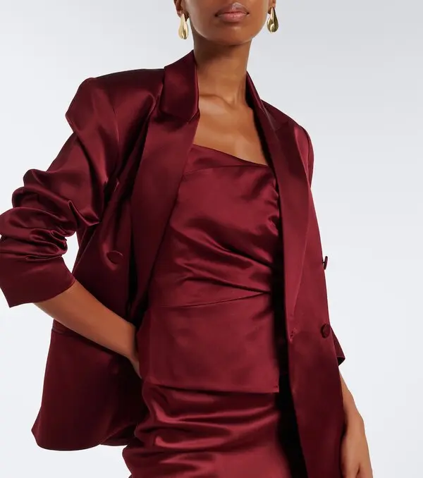 THE SEI Draped Silk Satin Corset Top